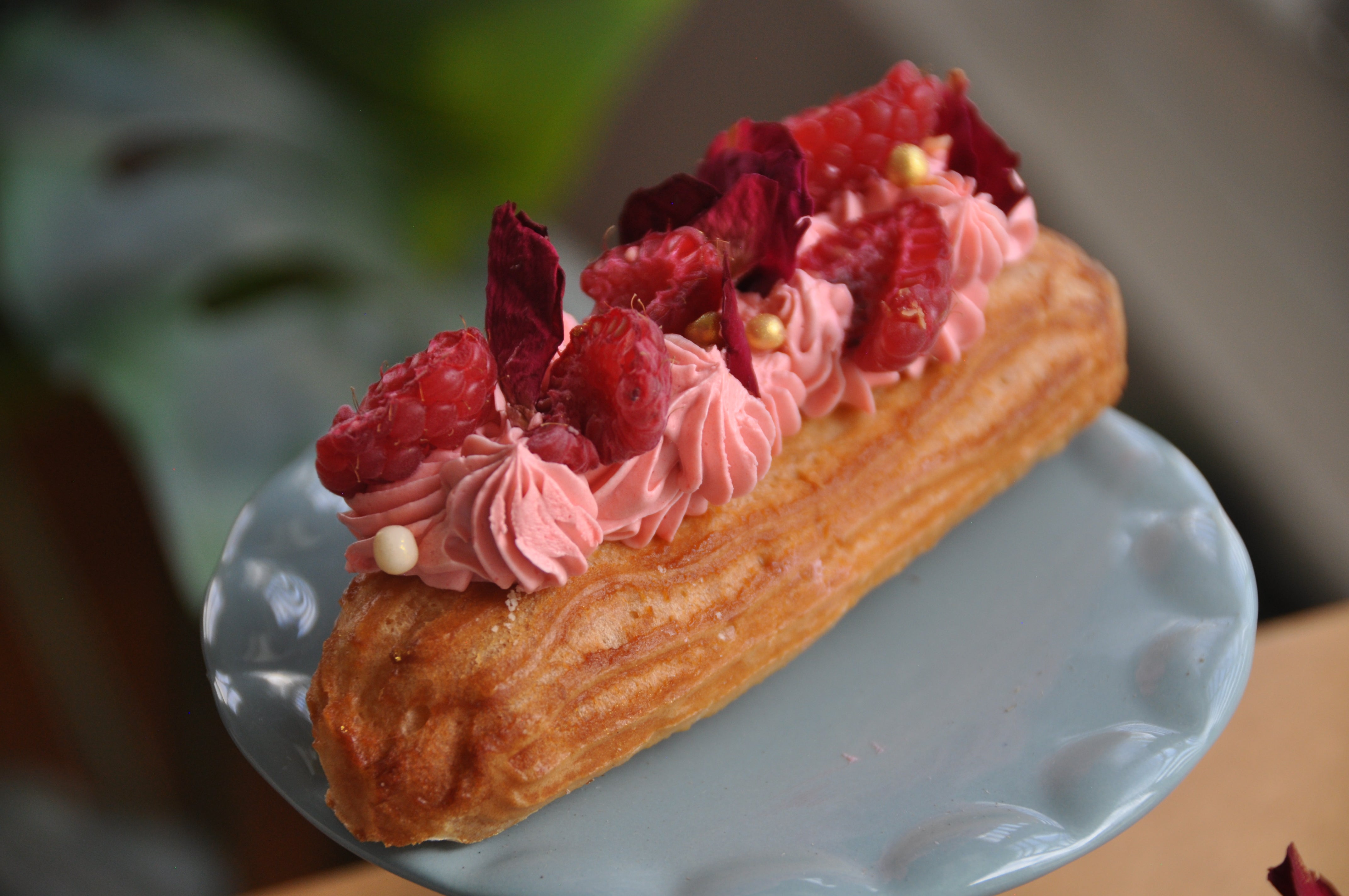 Raspberry Vanilla Eclair | Petit Pierre Bakery